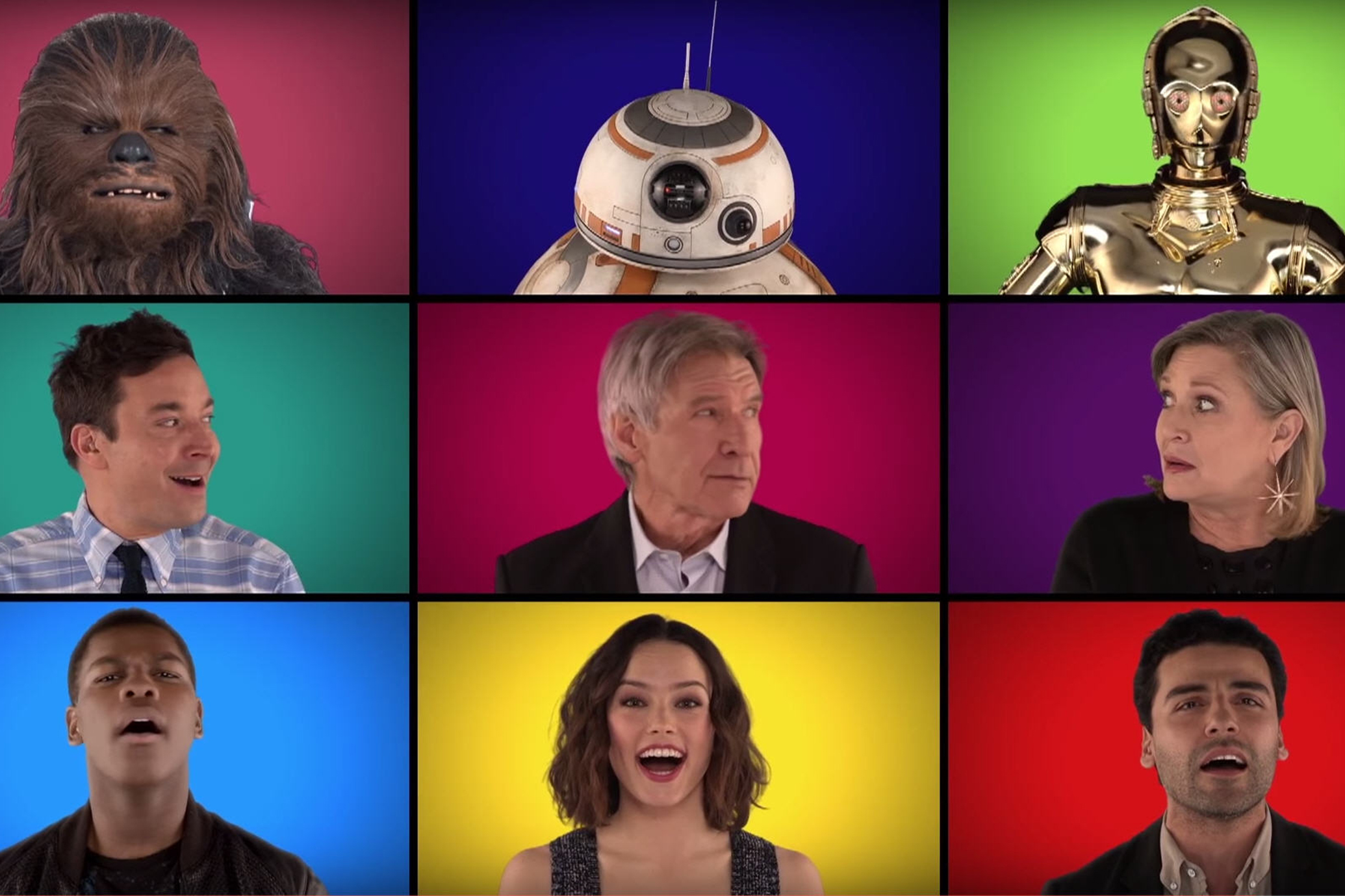 Star Wars: The Force Awakens Cast Sings Medley with Jimmy Fallon, The ...